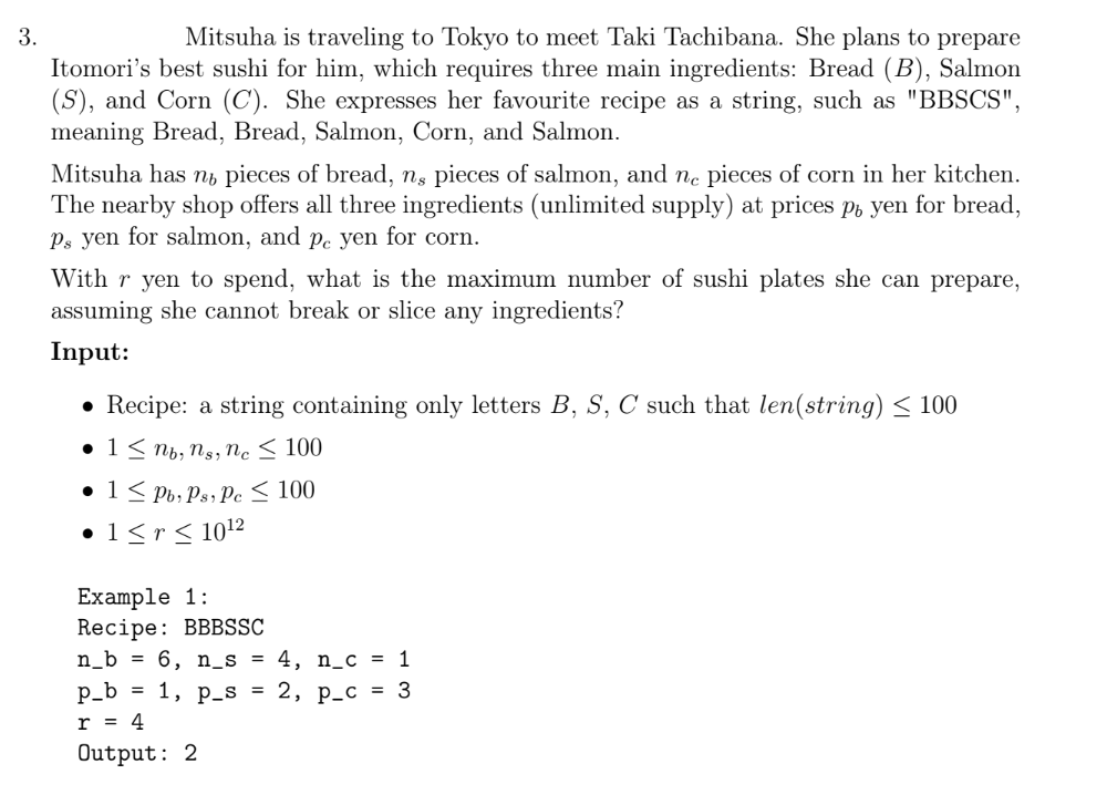 Solved TO BE CODED IN C++ ﻿WITHOUT MAPS AND SETSMitsuha is | Chegg.com