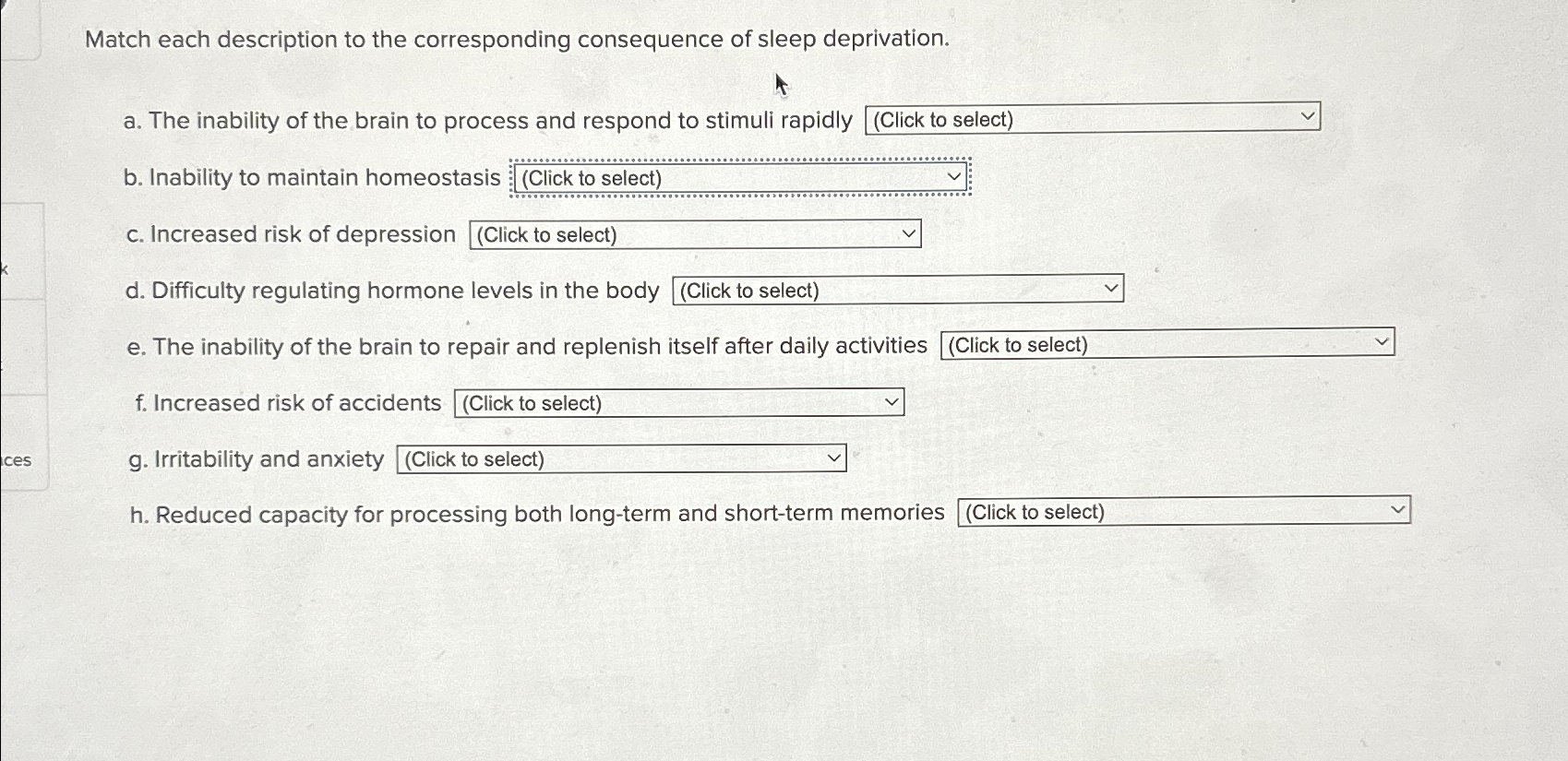 Solved Match each description to the corresponding | Chegg.com