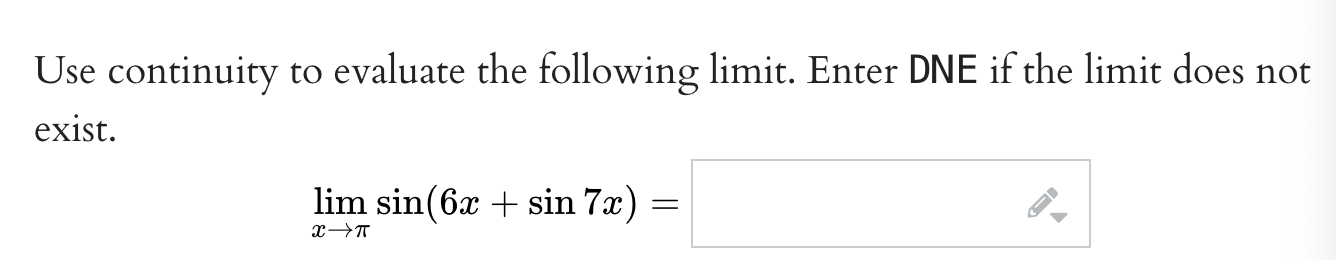 Solved Use continuity to evaluate the following limit. | Chegg.com