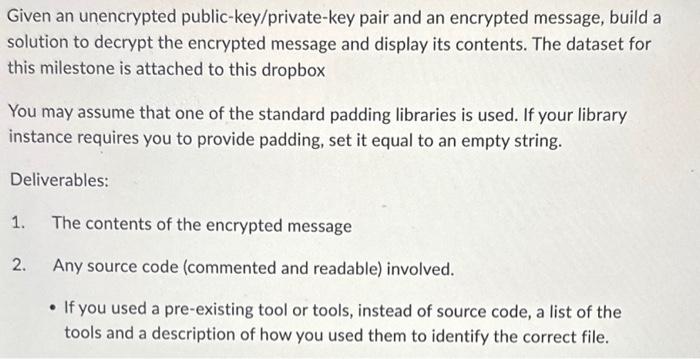 Solved Given an unencrypted public-key/private-key pair and | Chegg.com