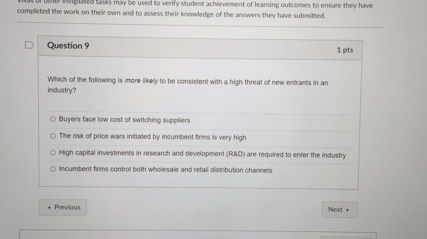 Solved Invigilated tasks may be used to verify student | Chegg.com