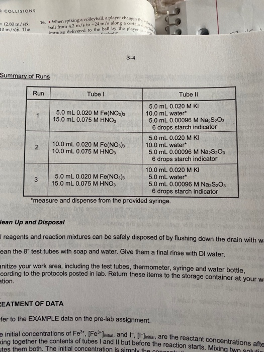 3-9 3 CHEMICAL KINETICS NAME Pre-Lab Assignment 1415 | Chegg.com