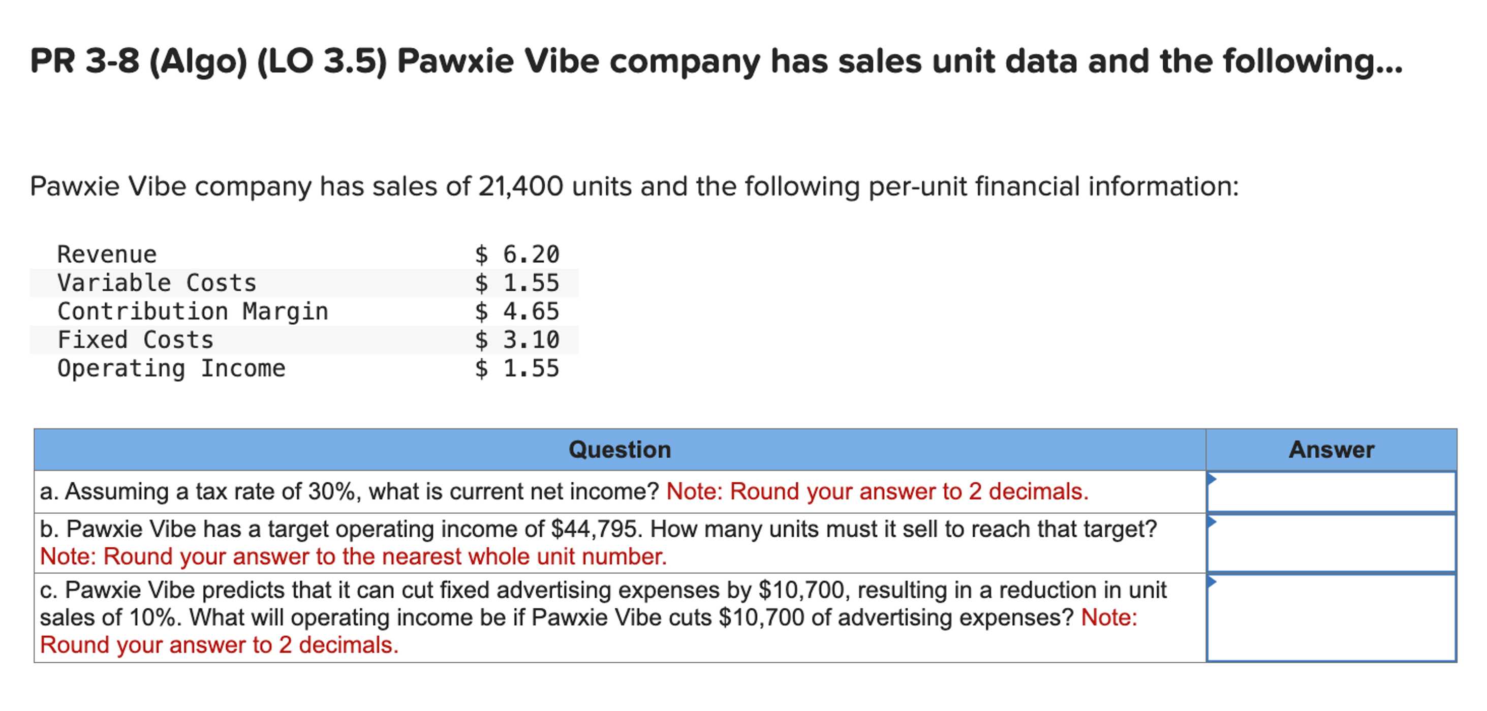 Solved PR 3-8 (Algo) (LO 3.5) ﻿Pawxie Vibe company has sales | Chegg.com