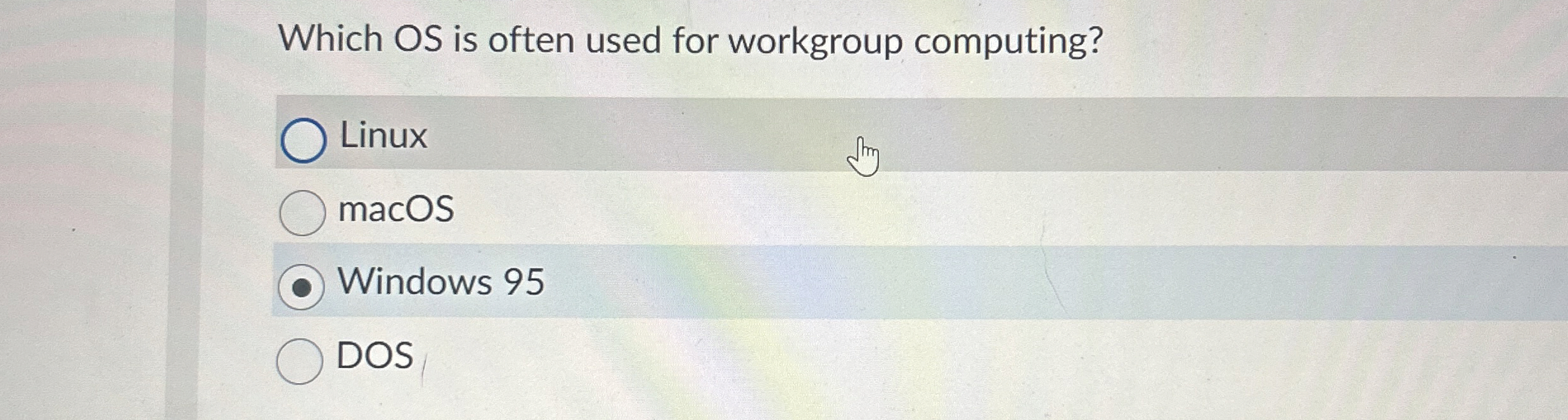Solved Which OS is often used for workgroup | Chegg.com