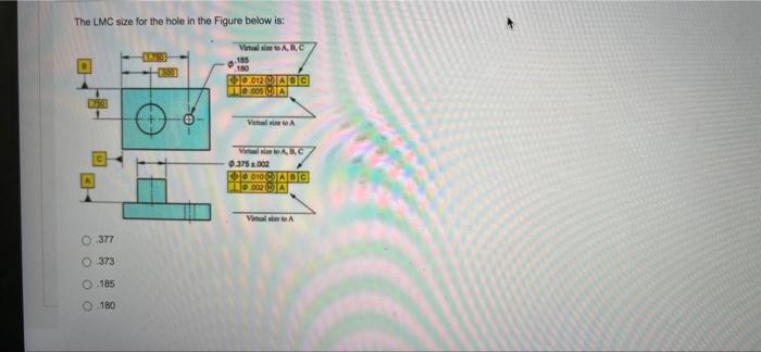 Solved The LMC size for the hole in the Figure below is: | Chegg.com