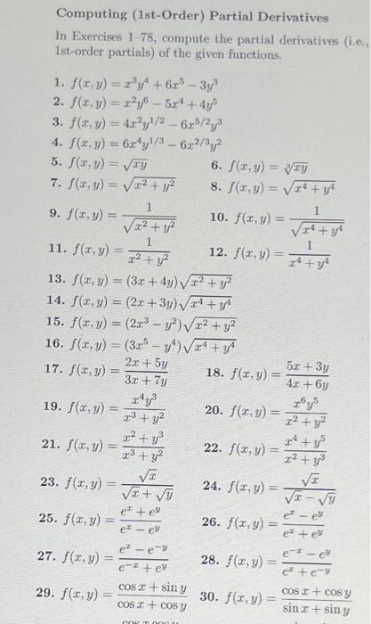 Solved Computing (1st-Order) Partial Derivatives In | Chegg.com
