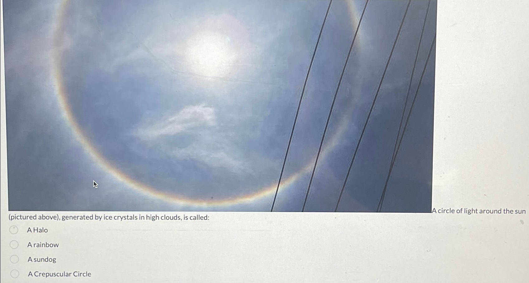 Solved Aste of light around the sun(pictured above), | Chegg.com