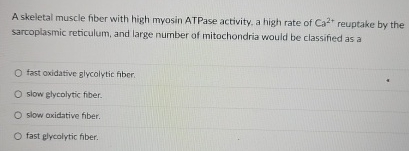 High Quality SOLUTION A skeletal muscle fiber with high myosin ATPase ...