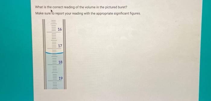 Solved What is the correct reading of the volume in the | Chegg.com