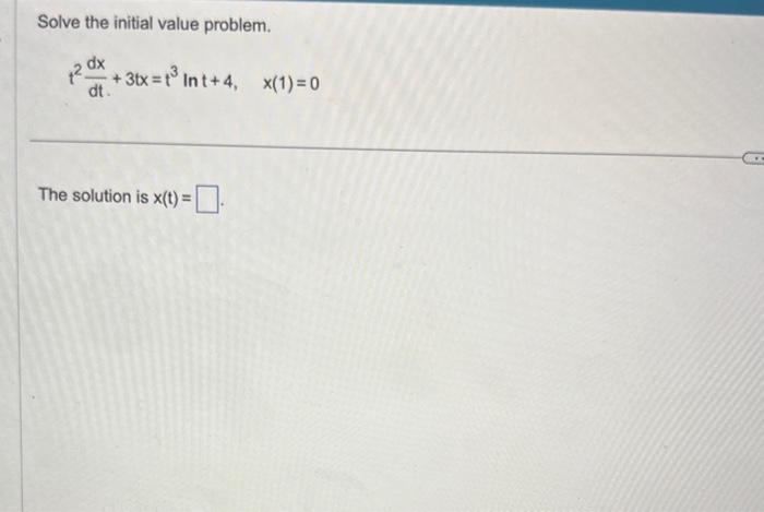 Solved Solve the initial value problem. | Chegg.com