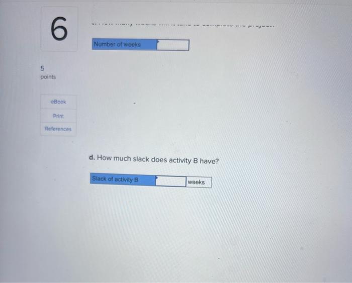 Solved The following activities are part of a project to be | Chegg.com