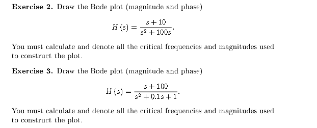 Solved solve those two please, tyExercise 2. ﻿Draw the Bode | Chegg.com