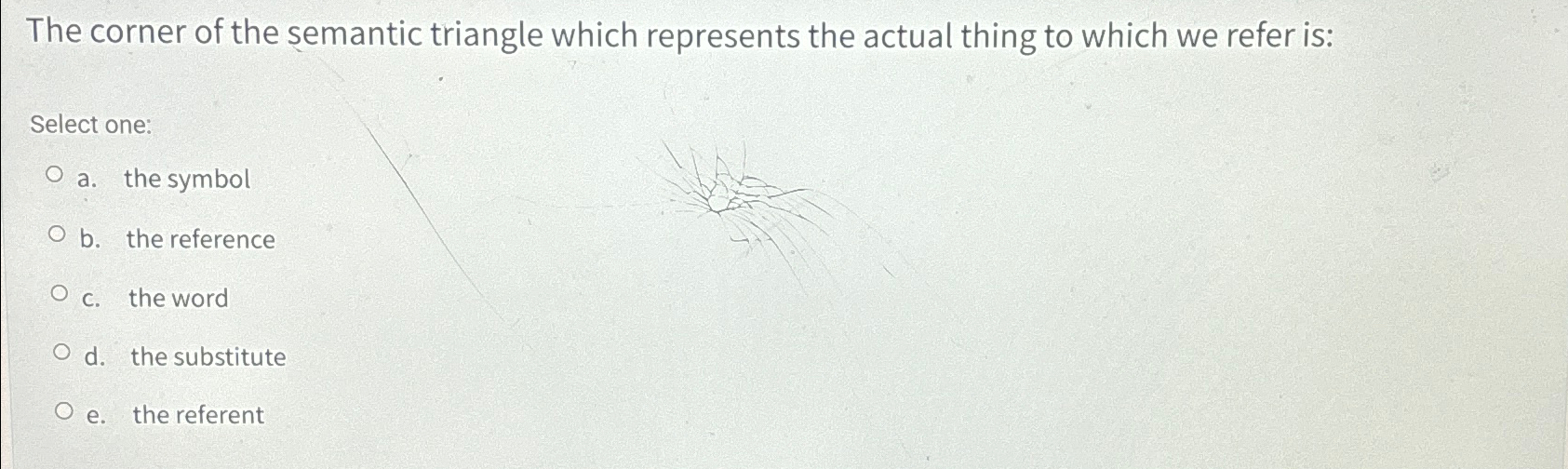 Solved The corner of the semantic triangle which represents | Chegg.com