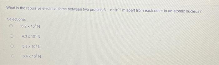Solved What is the repulsive electrical force between two | Chegg.com