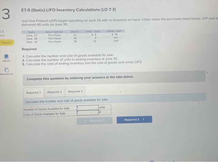 Solved Just One Product (JOP) began operating on June 26 | Chegg.com