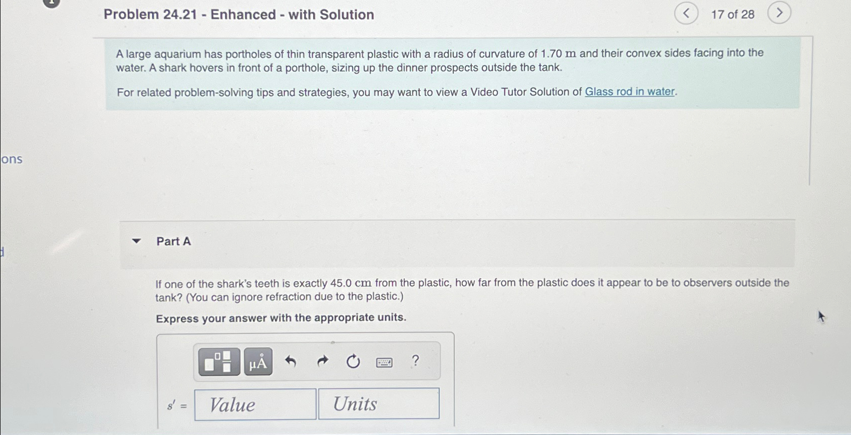 Solved Problem 24.21 - ﻿Enhanced - ﻿with Solution17 ﻿of 28A | Chegg.com