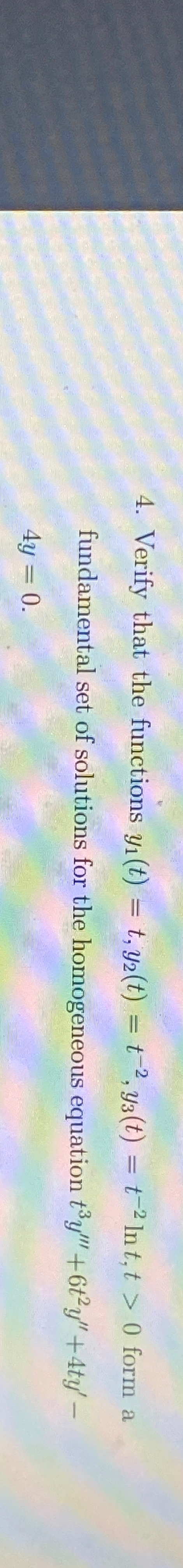 Solved General Theory Of Nth Order Linear Equations Verify