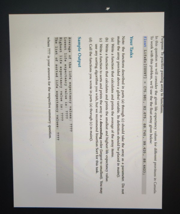 Solved Purpose: 10 practice passing array to functions, In | Chegg.com