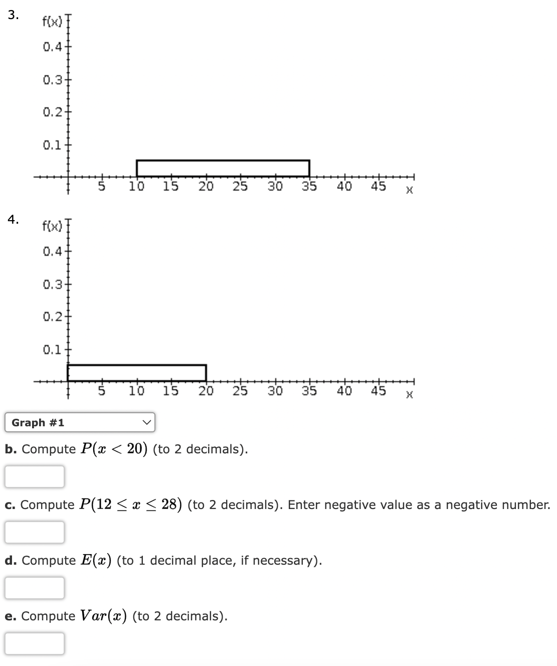Graph # 1b. ﻿Compute P(x