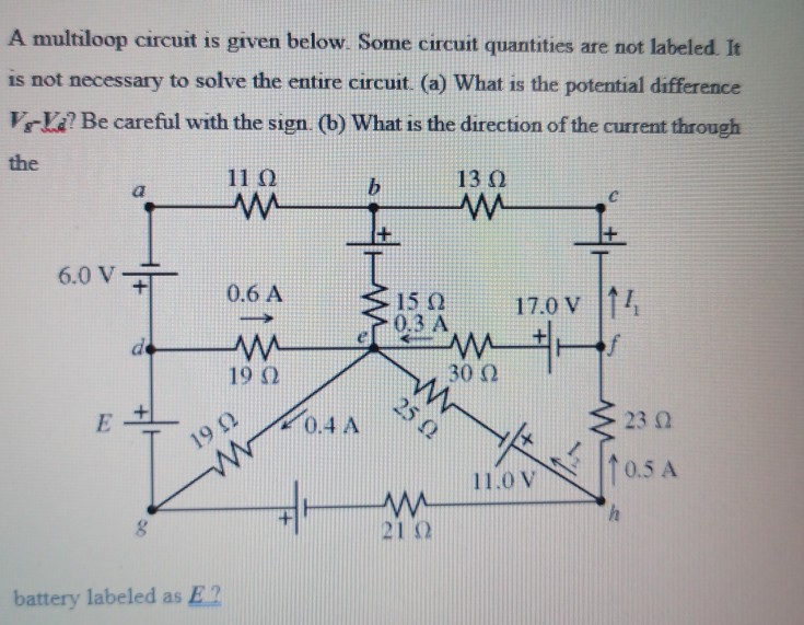 Solved A multiloop circuit is given below. Some circuit | Chegg.com