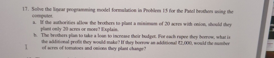 Solved Solve the linear programming model formulation in | Chegg.com