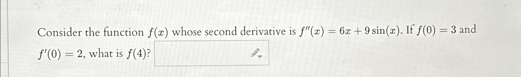 Solved Consider the function f(x) ﻿whose second derivative | Chegg.com