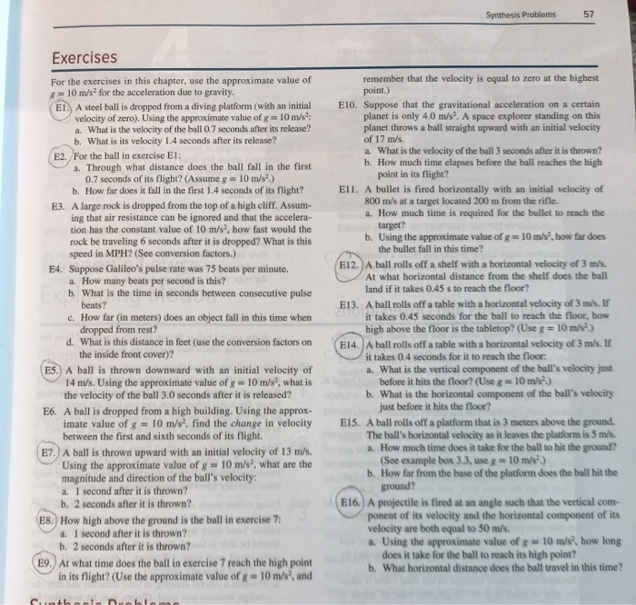 Solved Synthesis Problems 57 Exercises For the exercises in | Chegg.com