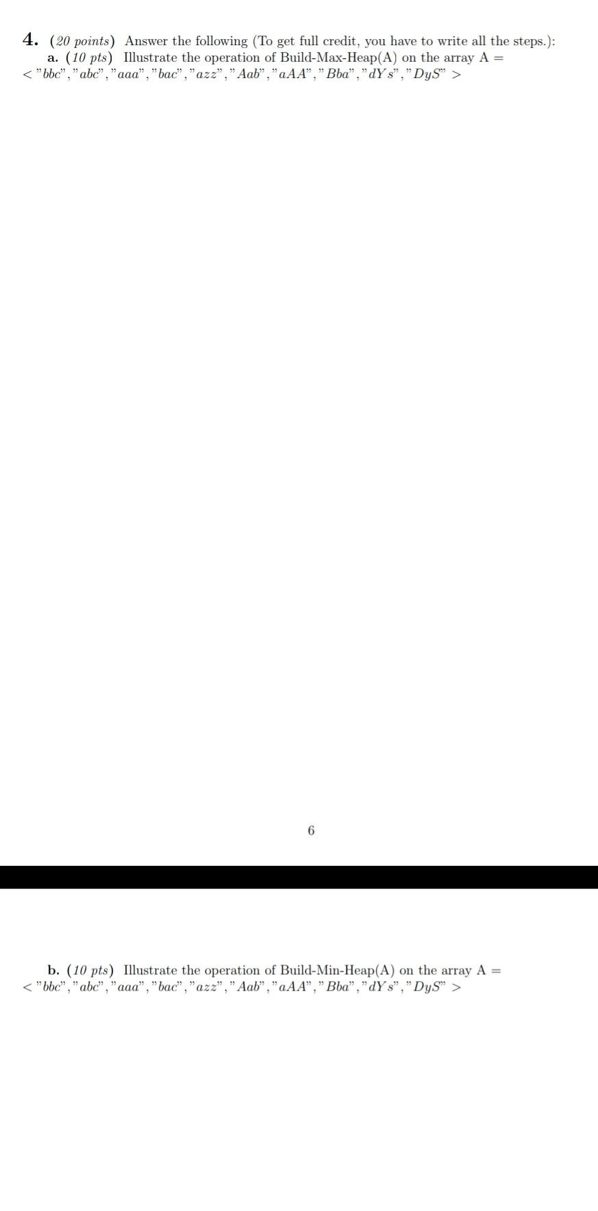 Solved 4. (20 points) Answer the following (To get full | Chegg.com