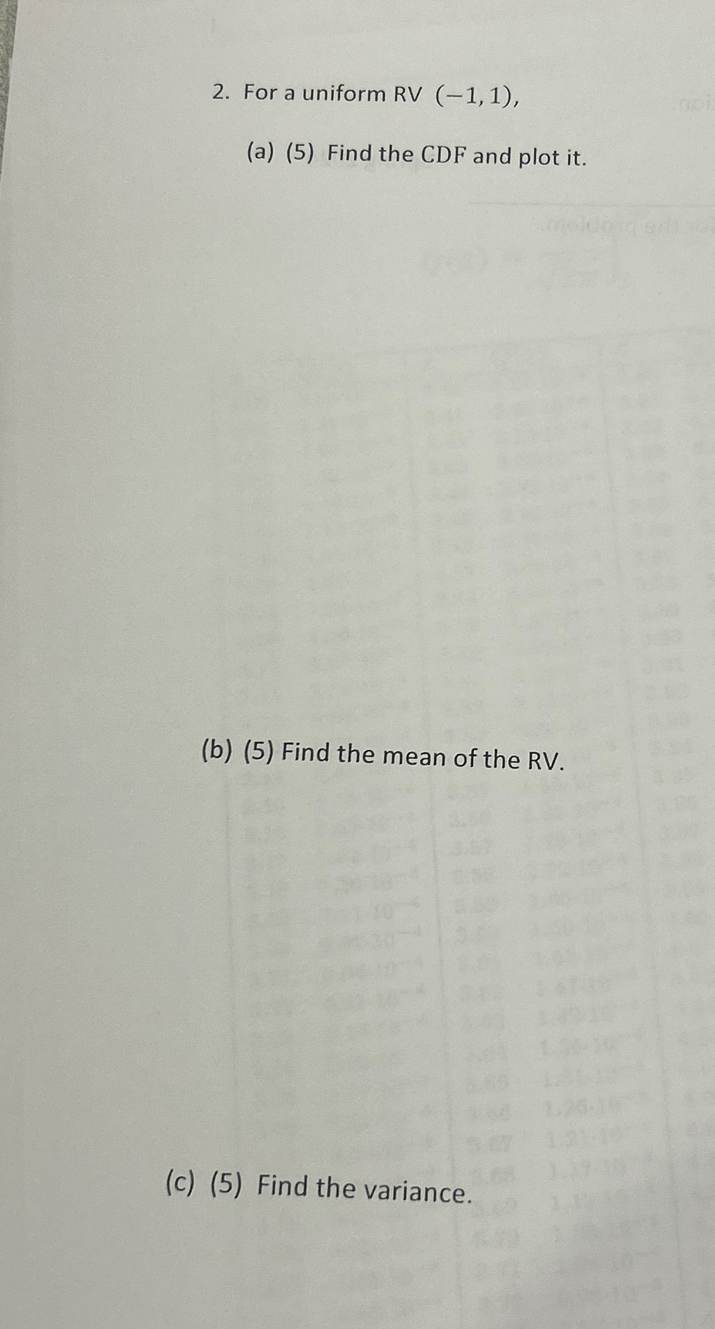 Solved For a uniform RV (-1,1),(a) (5) ﻿Find the CDF and | Chegg.com