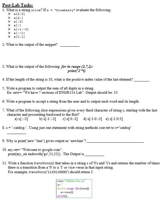 Solved Pre-Lab Tasks: Read the manual and answer as | Chegg.com