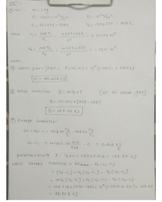 Solved X Chapter 7 Problem 28P Applying the Exergy Balance: | Chegg.com