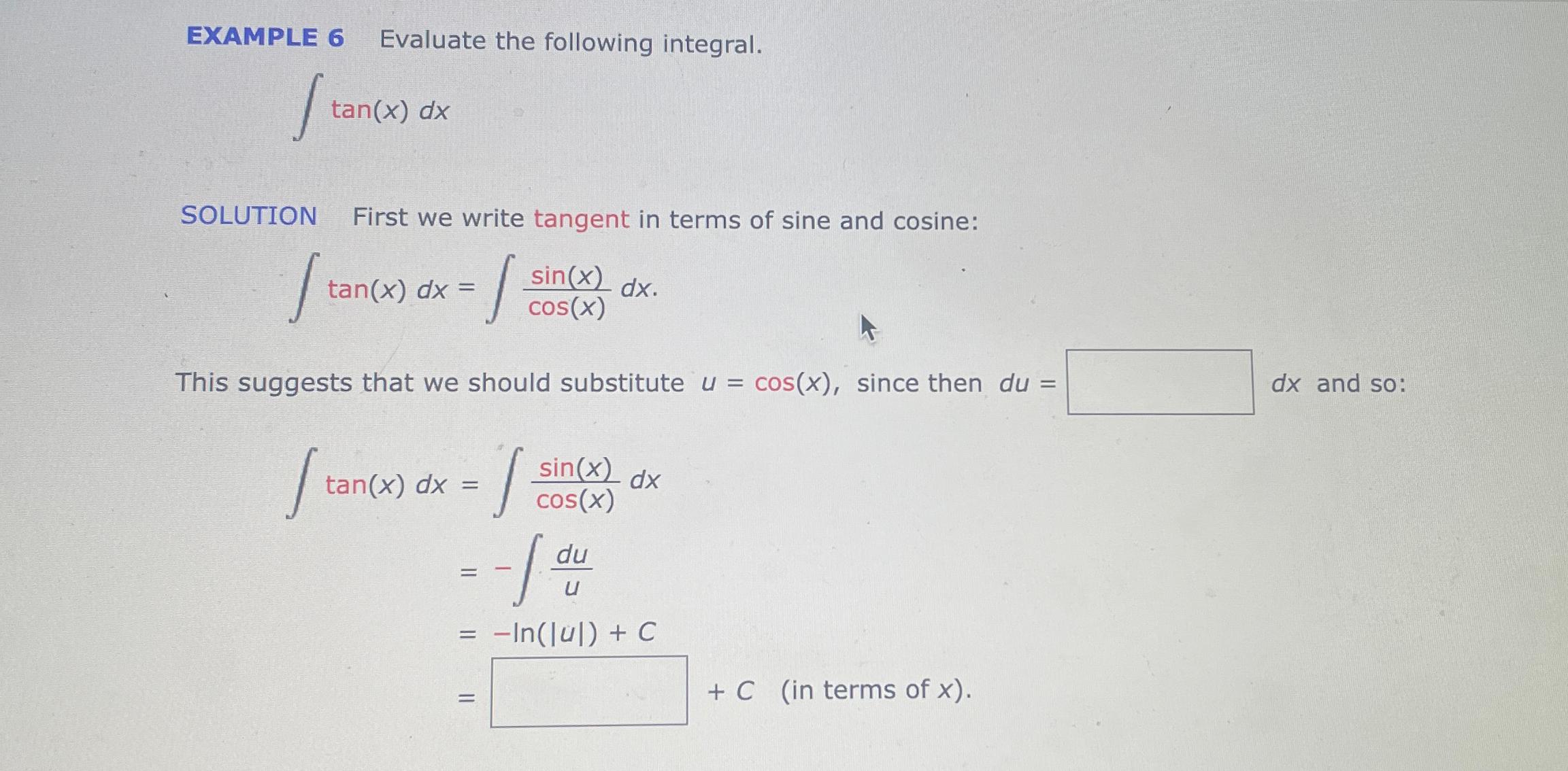 Solved EXAMPLE 6 ﻿Evaluate the following | Chegg.com