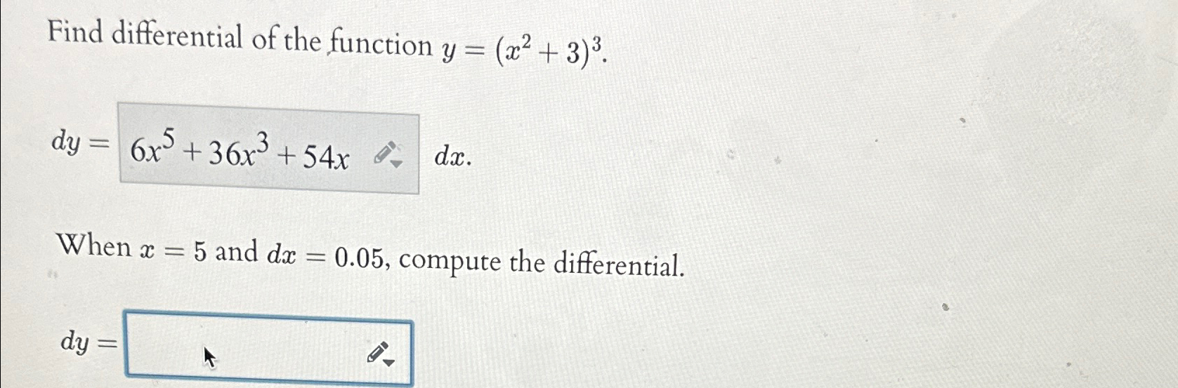 Solved Find differential of the function | Chegg.com