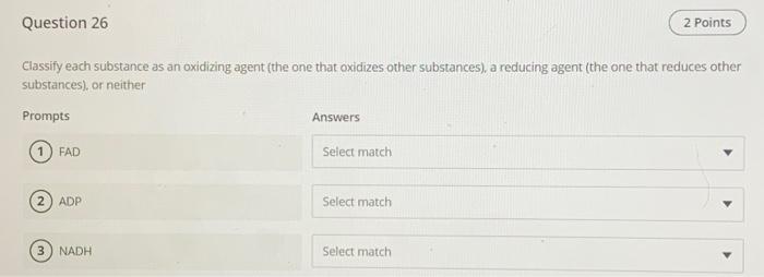 Solved Classify each substance as an oxidizing agent (the | Chegg.com