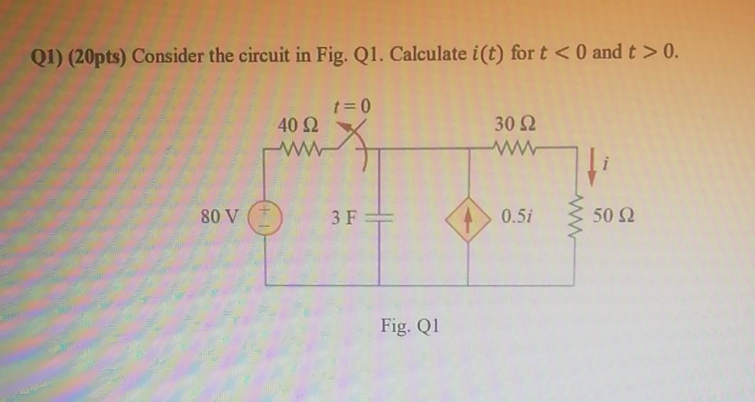 Solved Q1 20pts Consider The Circuit In Fig Q1 9352