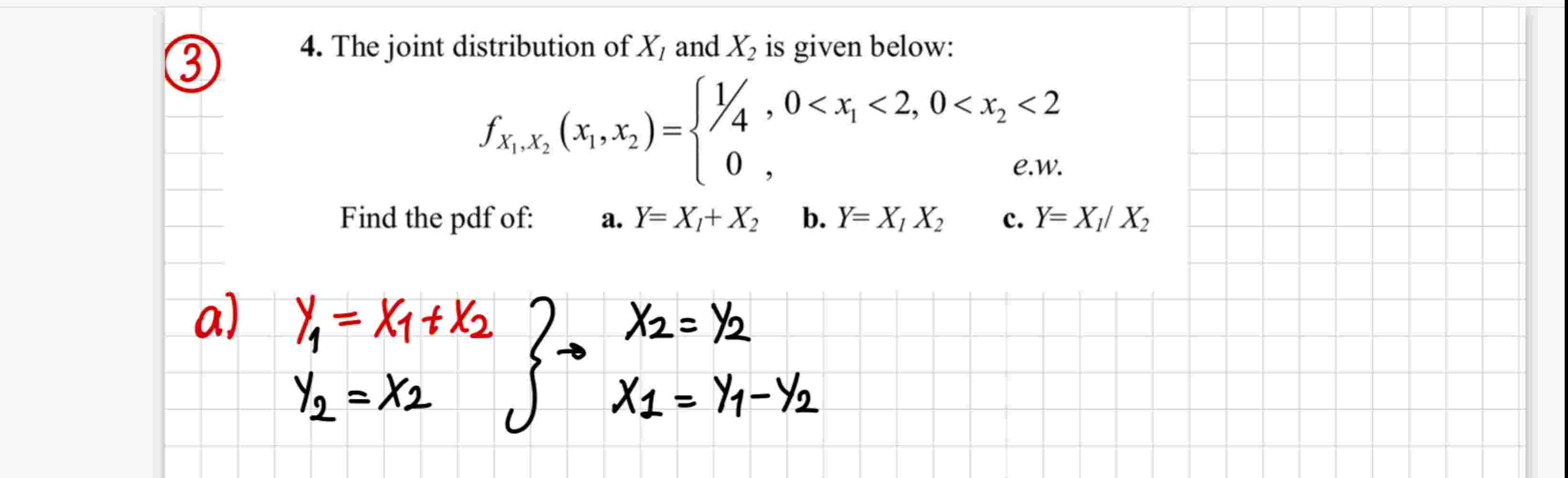 Solved (3) 4. ﻿The joint distribution of xI ﻿and x2 is | Chegg.com
