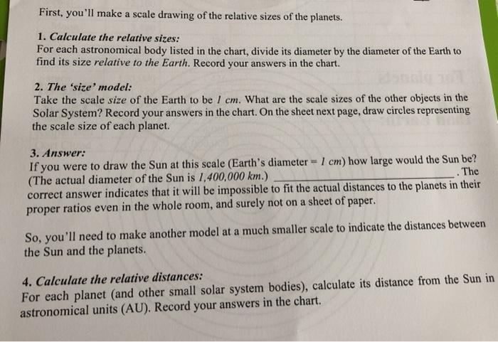 Solved First, you'll make a scale drawing of the relative | Chegg.com
