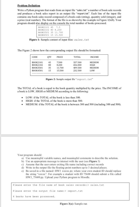 Solved Problem Definition Write a Python program that reads | Chegg.com