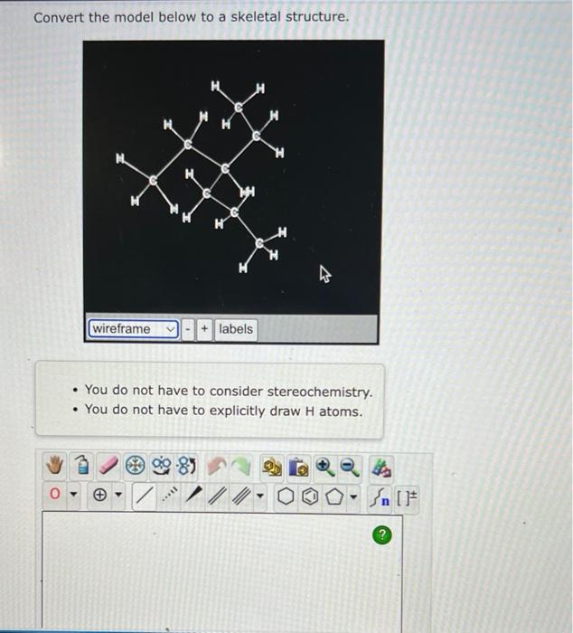 Solved Convert the model below to a skeletal structure. - | Chegg.com