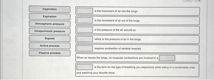 Solved Inspiration Expiration Atmospheric pressure | Chegg.com
