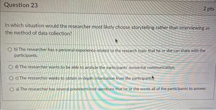 Solved Question 23 2 pts In which situation would the | Chegg.com