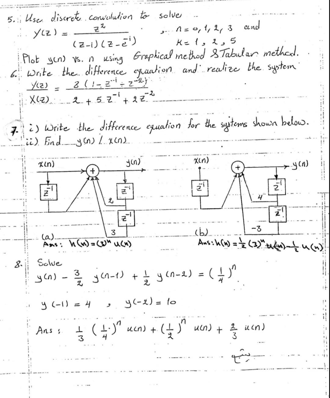Solved 5.: Use discrete conviclution to solve | Chegg.com