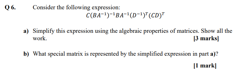 Solved Q 6. ﻿Consider the following | Chegg.com