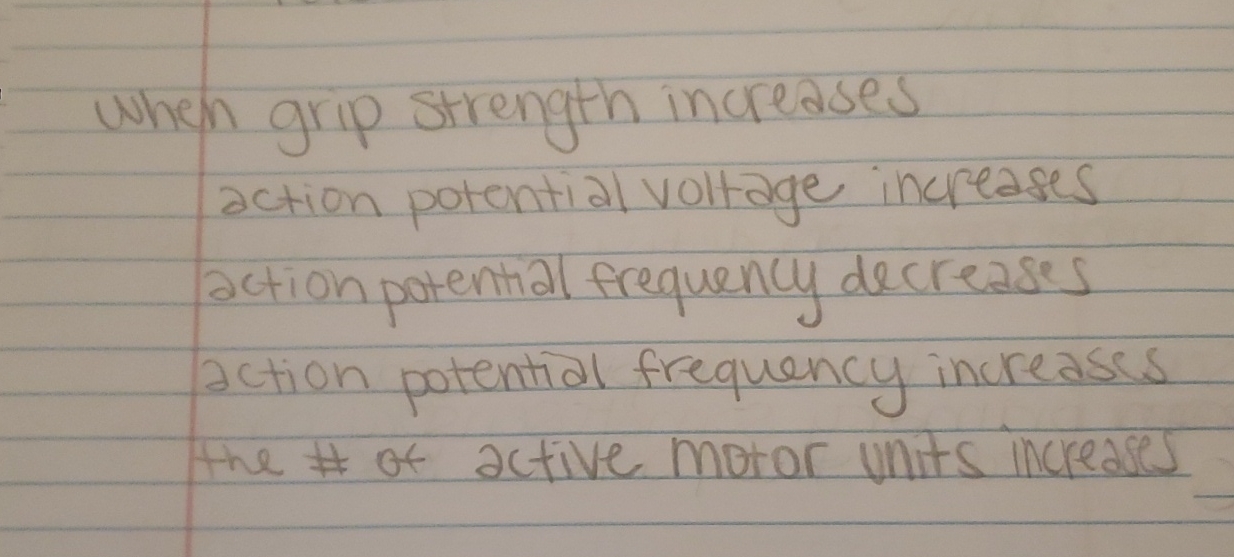 Solved When grip strength increases action potential voltage | Chegg.com