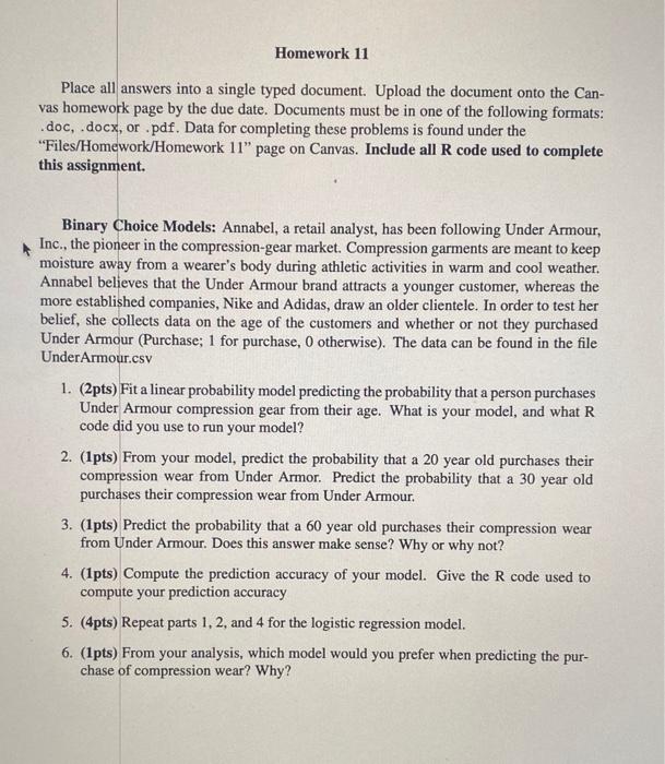 Solved Binary Choice Models: Annabel, a retail analyst, has | Chegg.com