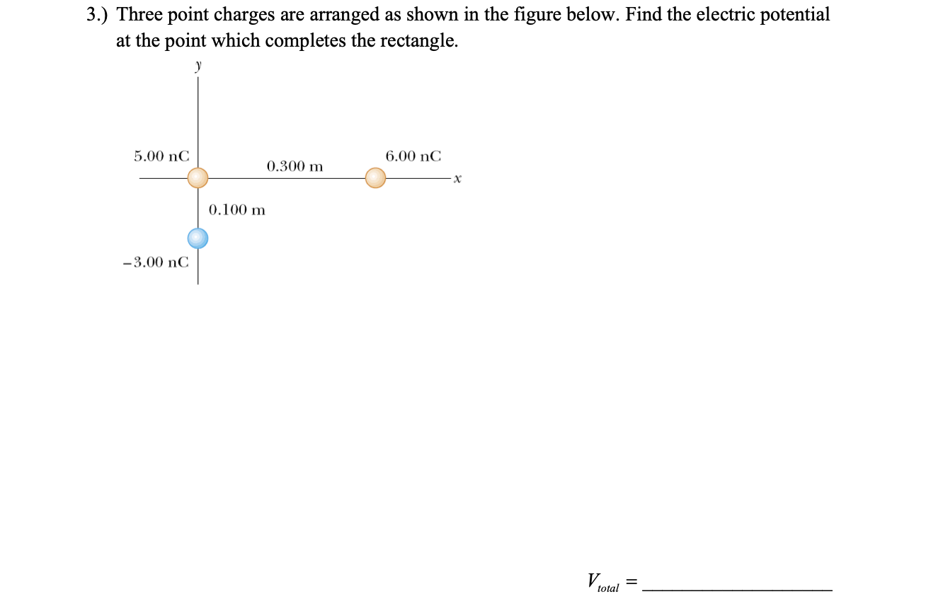Solved 3.) ﻿Three point charges are arranged as shown in the | Chegg.com