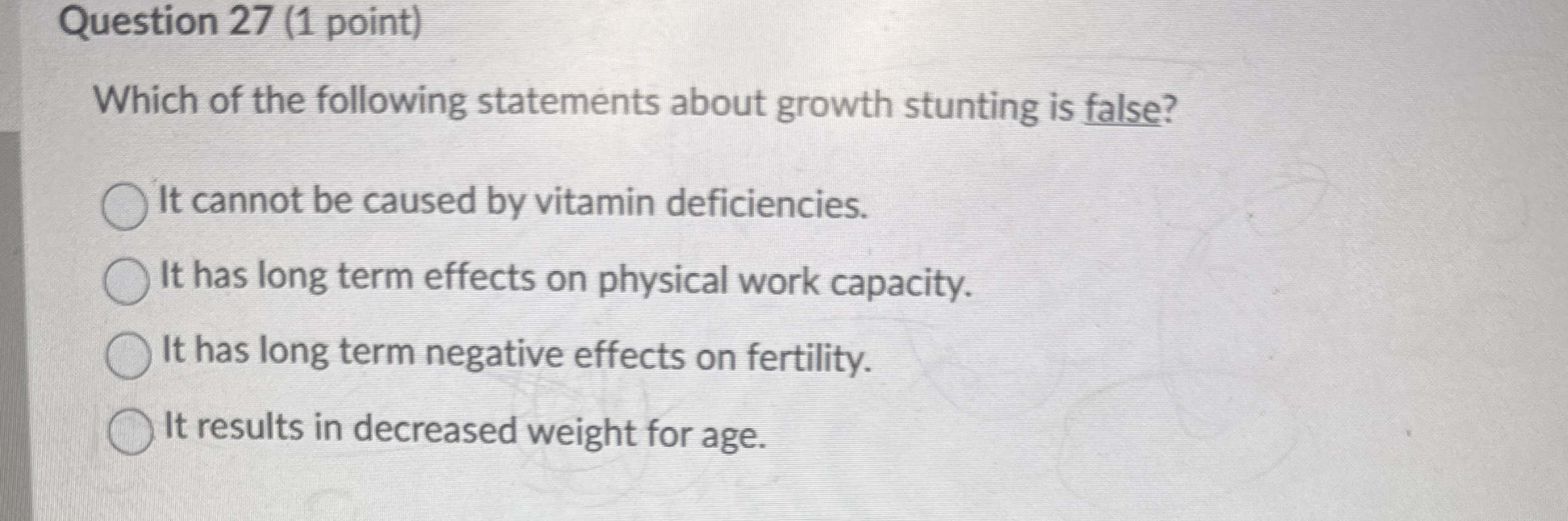 Solved Question 27 (1 ﻿point)Which of the following | Chegg.com