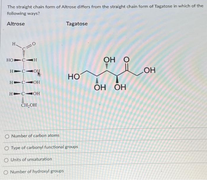 Solved The straight chain form of Altrose differs from the | Chegg.com