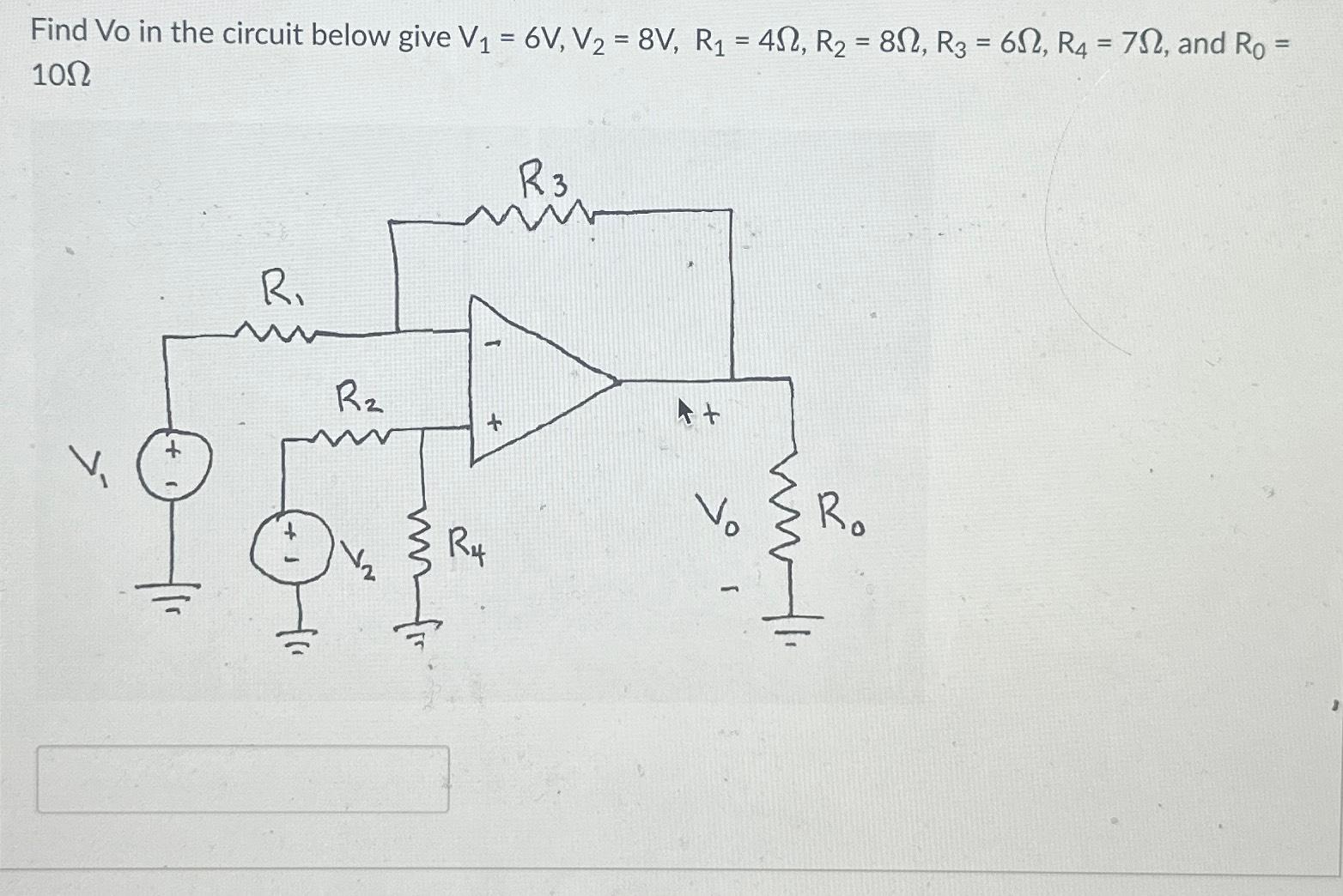 Solved Find V0 ﻿in the circuit below give | Chegg.com