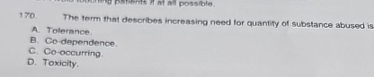 Solved The term that describes increasing need for quantify | Chegg.com